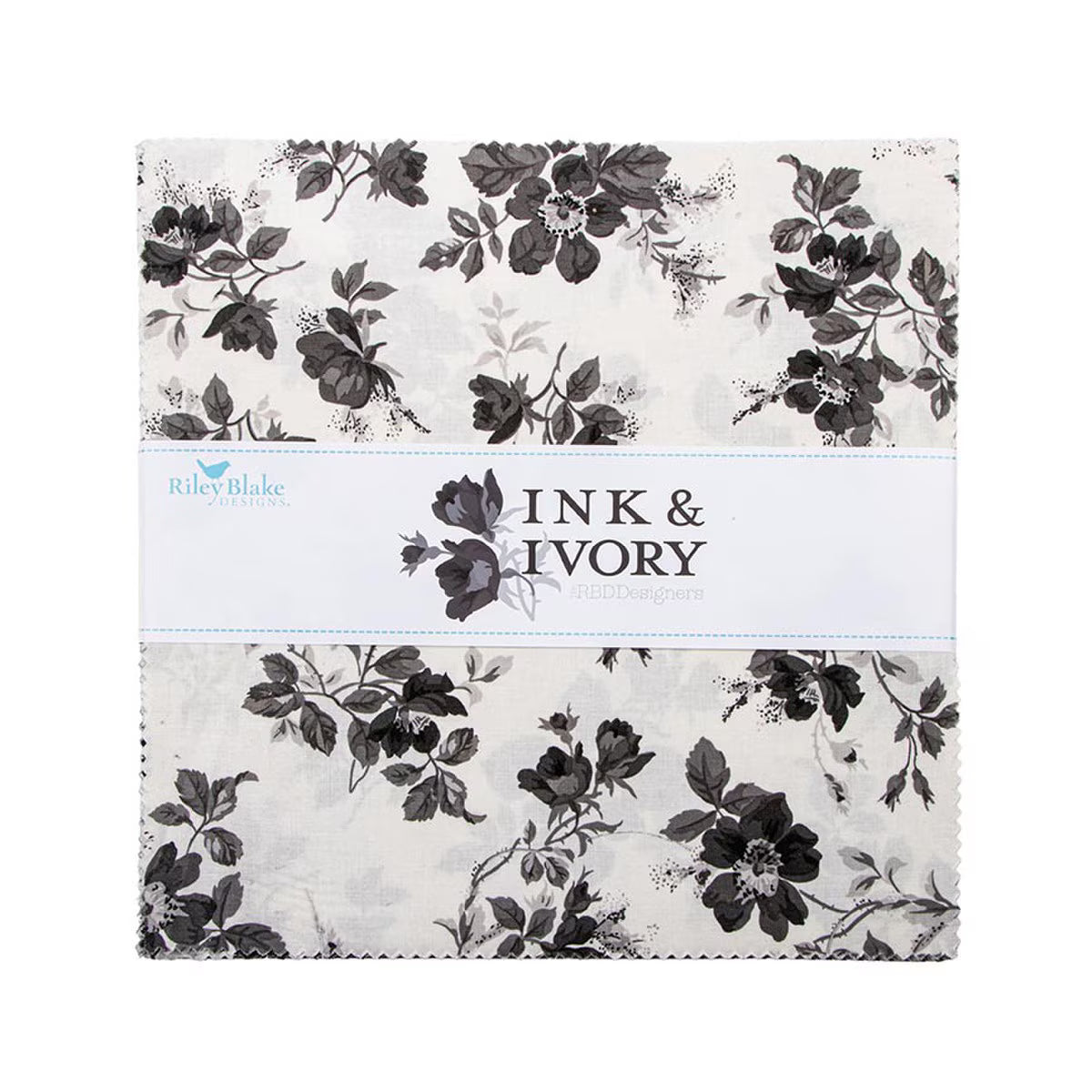 Ink and Ivory Black and Off white 10" square fabric pack – Block Party ...