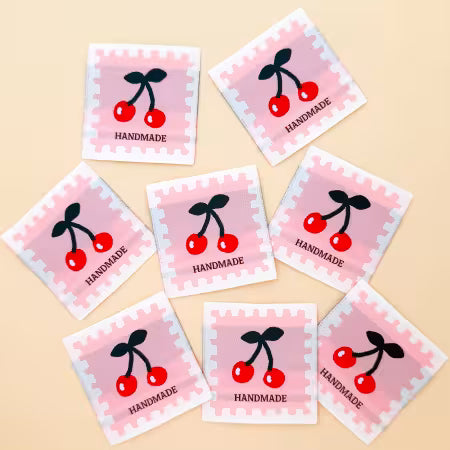 Pink Cherries Handmade Woven Quilt Labels Minki Kim #001 – Block Party ...
