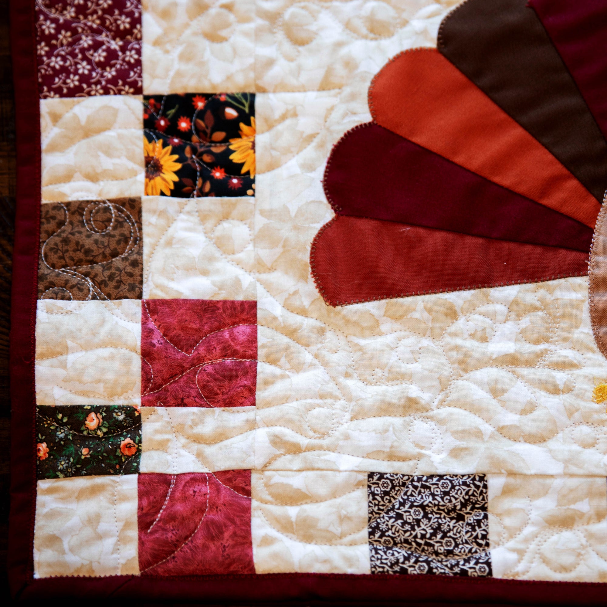 Turkey Thanksgiving Quilted Table Runner Precut Quilt Kit W/ Backing ...